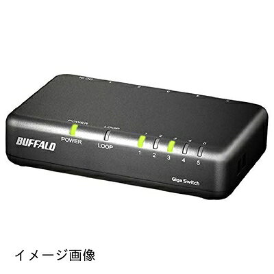 【商品名】バッファロー BUFFALO Giga対応 プラスチック筐体 AC電源 5ポート LSW6-GT-5EPL/NBK ブラック スイッチングハブ ローコストモデル 簡易パッケージ 壁掛け設置対応 日本メーカー（未使用品）未使用品とな...