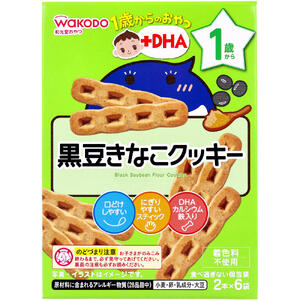 商品説明・仕様 黒豆きな粉のやさしい風味をいかして焼き上げた、口どけしやすい甘さ控えめのクッキーです。 ●育ちざかりのお子さまに必要なDHA、カルシウム、鉄入り。 ●お子さまと楽しく会話しながらおやつタイムを過ごせるいろいろな形。 ●口どけ...