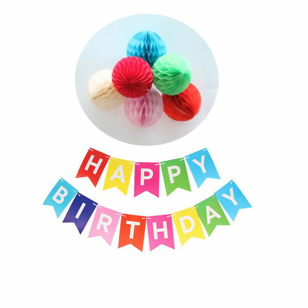 商品info セット内容 フラワーボール：6色×1セット　（15cm程度）> HAPPY BIRTHDAY　一文字寸法16cm×20cm メール便 1枚まで発送可能　2点以上のご購入はご注文手続き欄→配送方法で宅配便をご選択下さい 注意点 ...
