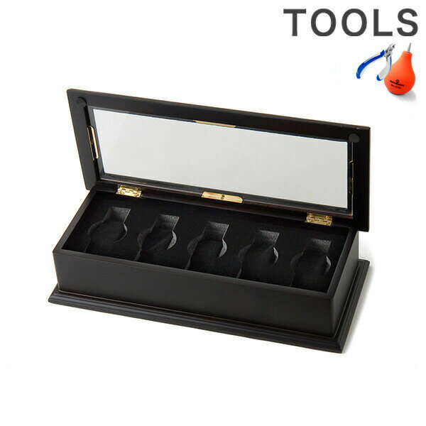 腕時計ケース 腕時計 5本収納 ブラック 木製 コレクションボックス 189982 素材にベーシックな木製を採用したコレクションボックスです。腕時計は5本収納可能。自分用にはもちろん、プレゼントとしてもオススメです。■ PHOTO by n...