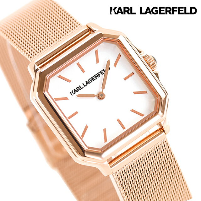 正規品 カール・ラガーフェルド スクエア クラシック クォーツ 電池式 レディース 腕時計 R0553106501 KARL LAGERFELD アナログ ホワイト ピンクゴールド 白 ◆カール・ラガーフェルドの「スクエア クラシック」は、...