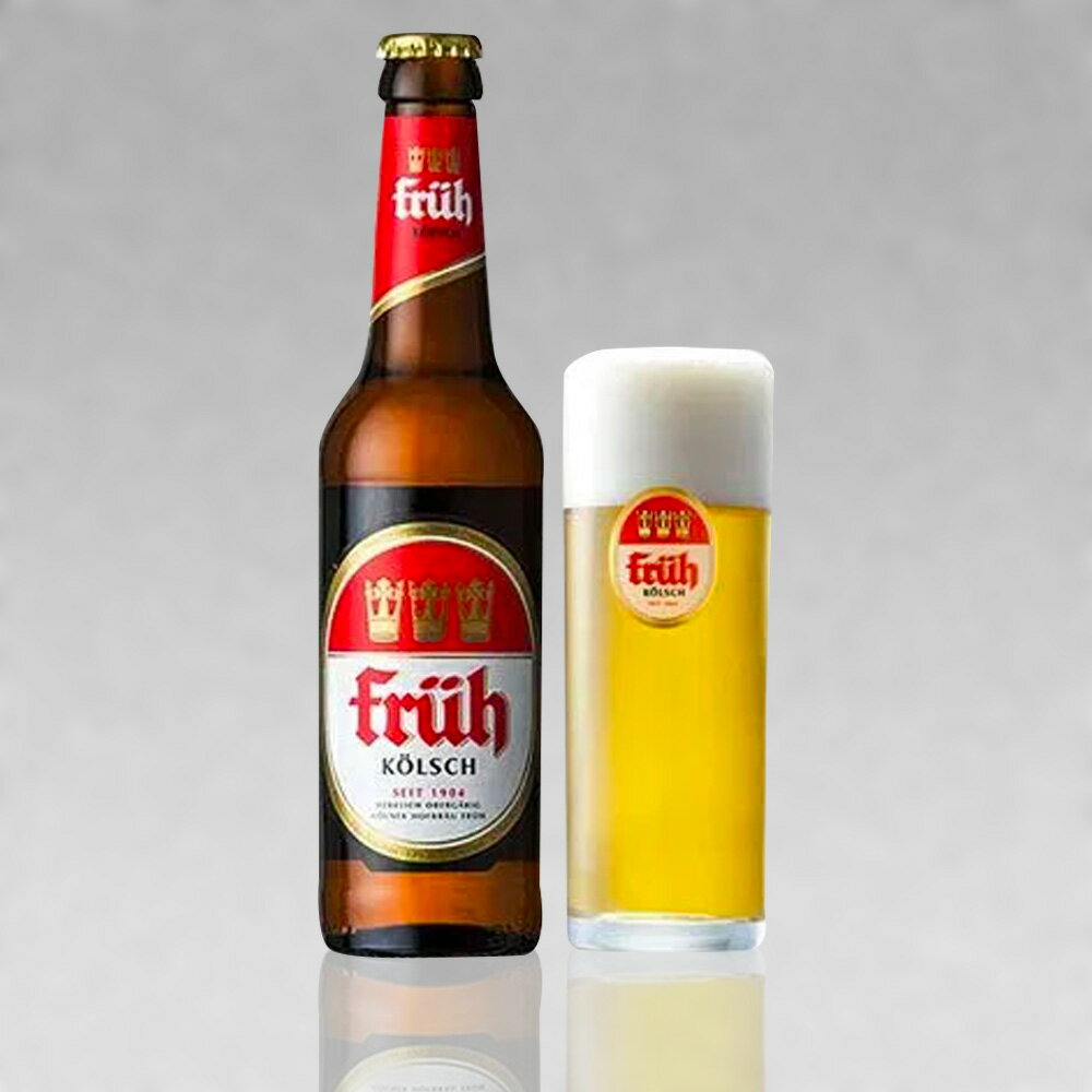 容　量 330mL アルコール度数 4.8％ 産　地 ケルン地方 タイプ ケルシュ 原材料 大麦麦芽、ホップ 苦　味 ★★★☆☆ 香　り ★★★☆☆ 製造元 フリュー醸造所 保存方法 紫外線の当たらない冷暗所に保管してください。 ケルンの伝...