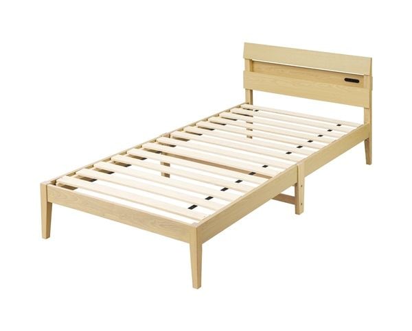 パーツを差し込むだけで簡単に組み立てができるすのこベッドです。工具不要で、組み立て時間の目安は約3分です（組み立て時間には個人差があります）。組み立てだけでなく、間違えた際や引っ越し時もラクに分解することができます。おしゃれで便利なヘッドボ...
