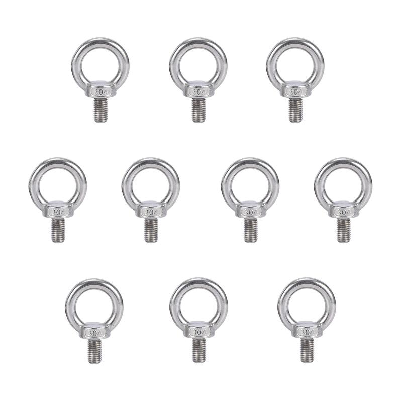 アイボルト m6 ボルト 10個セット ステンレス製 ボルトセット 吊り下げ 補強 補助 金具 家具1.セット内容：10個入り2.サイズ：M6ネジ長さ12mm、リング内径15mm3.ステンレス製：ネジフックは、サビに強く耐久性もあるステンレ...