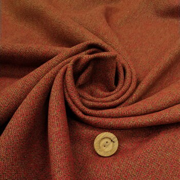 商品名：ウール・ポリエステル他 杢ツイード生地 杢レンガ色 素　材：ウール 58% ポリエステル 28% レーヨン 5% アクリル 5% ナイロン 4% 生地幅：140cm カラー：杢レンガ色 ウール・ポリエステル他の杢調のツイード生地です...