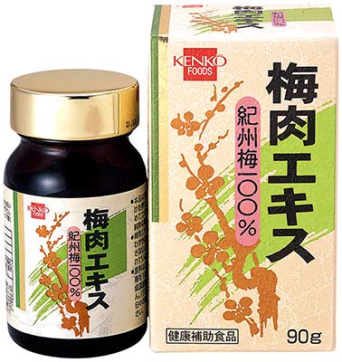 内容量：90g、原材料：梅 和歌山県産 良質な和歌山県南部産の青梅100％使用した液状タイプの梅肉エキス生梅の果肉を搾り長時間じっくり煮詰めてエキス状に仕上げたピュアな梅のサプリメントそのまま水かぬるま湯に薄めてお手軽にお召し上がりいただき...