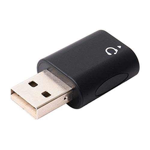 USBポートをØ3.5mmミニジャック(4極)に変換するアダプタマイク端子の無いパソコンでも、ヘッドセットが使えるオーディオ変換アダプタオーディオ端子とマイク端子が1本のプラグで使用できる、4極タイプ対応サウンドカードやドライバーが不要で、...