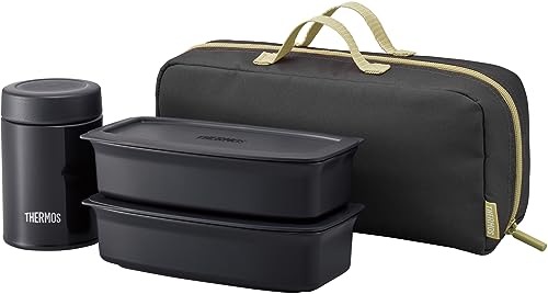 色：スモークブラック サイズ：スープジャー:200ml/おかず容器:400ml×2個 おかず容器2個と容量200mlのスープジャー、断熱素材の専用ポーチがセットになったランチセット本体サイズ(約):幅24.5*奥行き8.5*高さ10.5cm...