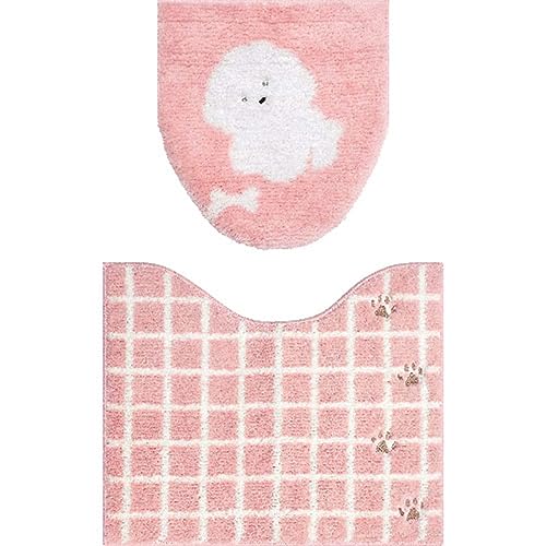 ふんわりと柔らかい肌触りの糸を使用した、U・O型/洗浄・暖房タイプ、どの型にも対応したフタカバーとトイレマットのセットです。