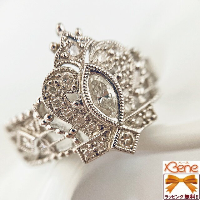 新品でございます♪現品限り!!　K18WG　ダイヤモンド　リング 説明 ●たっぷりの地金を使用した重厚感のあるリングです♪●リングの内側には品位(純度)とダイヤモンドのカラット数が刻印されています。●クラウンの中央に埋め込んだマーキースダイ...