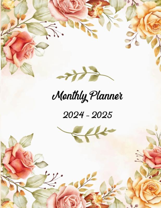 2024-2025 Monthly Planner: Two years from January 2024 to December 2025, 1 Month on 2 Pages.