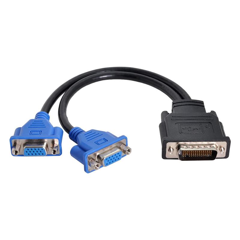 Cablecc DMS-59ピン オス - デュアル 15ピン VGA RGB メス スプリッター 延長ケーブル PC グラフィックスカード用DMS-59ピンオス-デュアルVGAメススプリッター延長ケーブル、PCグラフィックスカード用。すべ...