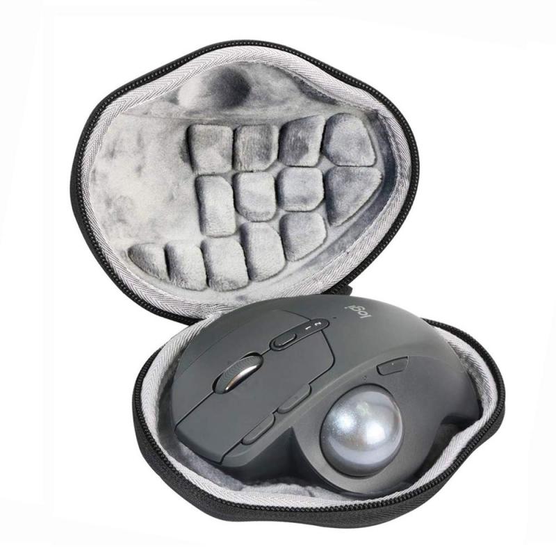 Kiowon ロジクールワイヤレスマウス用 収納ケース EVA ゲーミングマウス用保護ケース 無線マウス対応 Logitech MX Ergo / M570 / M575S適応トラックボールマウスケース (黒+グレー)🌸Lo...