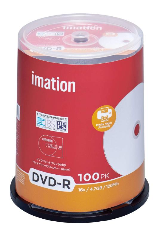 imation（イメーション） 1回録画用 CPRM対応 DVD-R 120分 IM032 (片面1層 1-16倍速 100枚)RiTEKが自信を持ってお届けするimationブランド品種:1回録画用 DVD-R 　録画時間:120分盤面印...