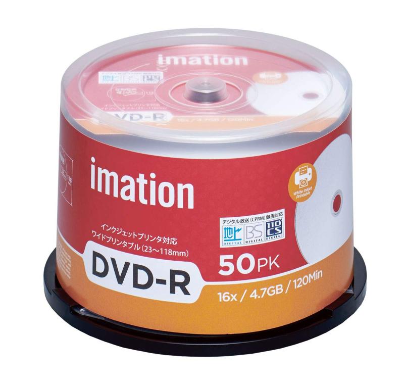imation（イメーション） 1回録画用 CPRM対応 DVD-R 120分 IM031 (片面1層 1-16倍速 50枚)RiTEKが自信を持ってお届けするimationブランド品種:1回録画用 DVD-R 　録画時間:120分盤面印刷...