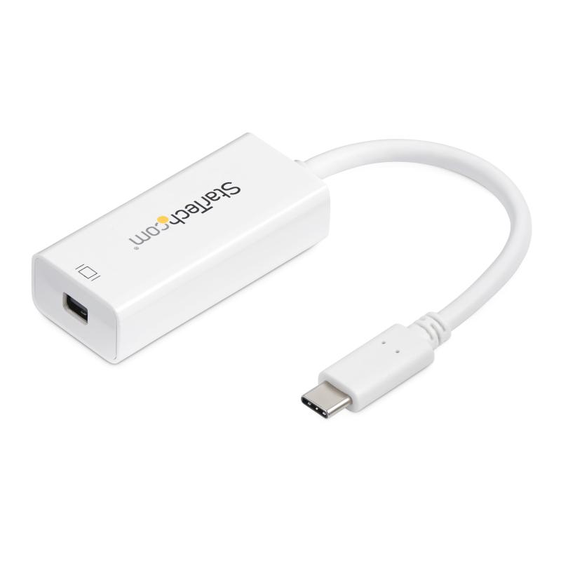 StarTech.com USB-C - Mini DisplayPort ディスプレイ変換アダプター／4K60Hz／DP Altモード／Thunderbolt 3対応／ホワイト／USB Type-CパソコンからMini DP モニターなど...