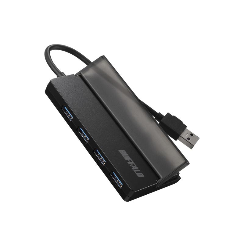 バッファロー USBハブ USB3.0 スリムタイプ バスパワー 4ポート ケーブル収納 BSH4U135U3BK【対応機器】USB 3.2（Gen 1）/3.1（Gen 1）/3.0 Type-A搭載のWindowsパソコン、Macおよび...