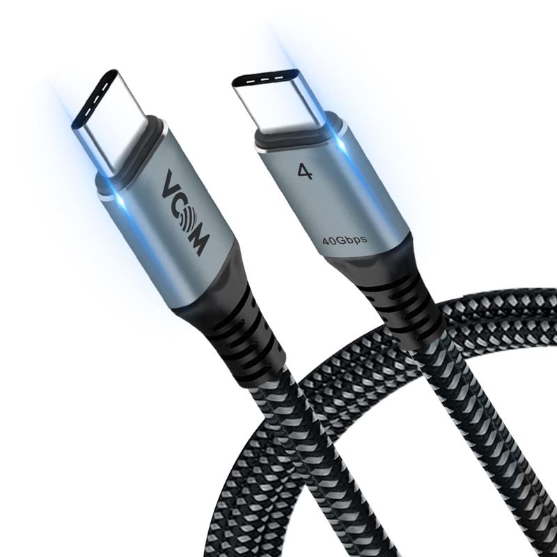 VCOM USB C Thunderbolt 3/USB 4 ケーブル - 高速転送 PD 100W対応 サンダーボルト タイプC - 5K@60Hz/4K@60Hz 映像出力 - MacBooks、iPad Pro、Dell対応