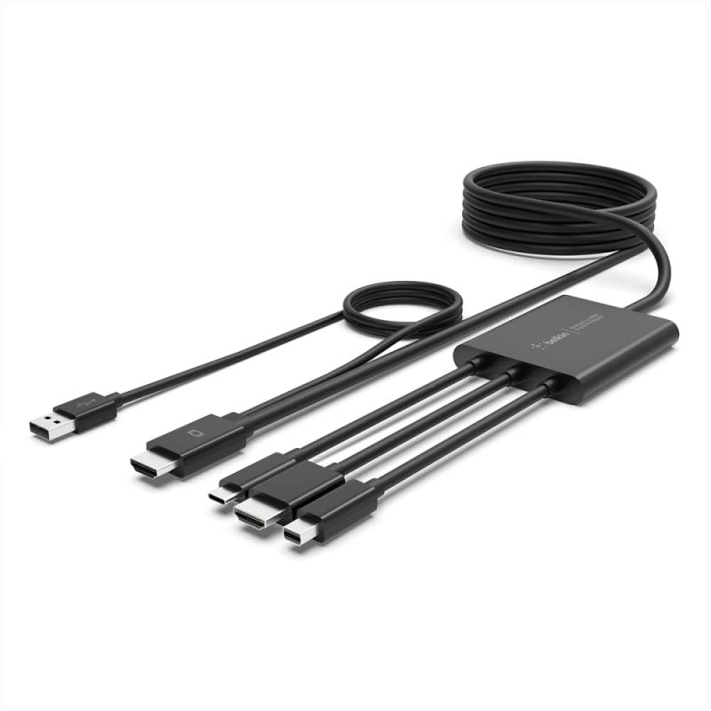 Belkin マルチポート 変換アダプタ 会議室ディスプレイ変換 Multiport to HDMI Digital AV アダプタ MacBook Pro 2020対応 B2B-A