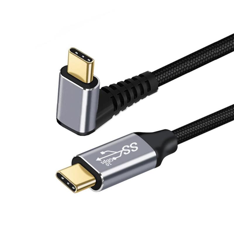 NFHK 90度アップダウン角度付きタイプC USB-C男性から男性USB3.1 10Gbps 100Wデータケーブルノートパソコン電話用
