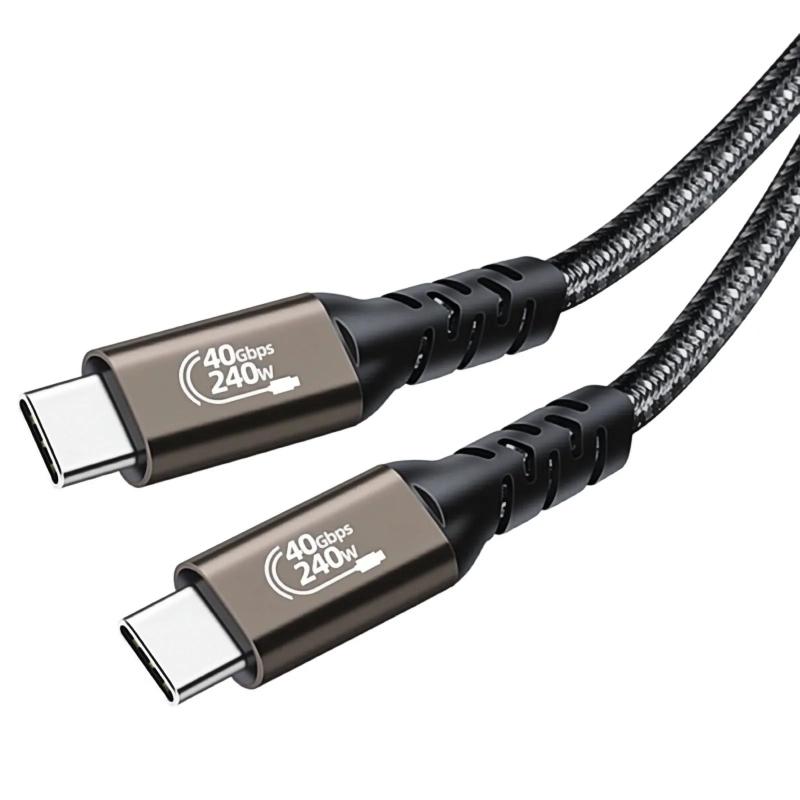 Thunderbolt 4 ケーブル USB4対応 Popolier [USB-IF認証 / 240W出力 / 40Gbps高速データ転送 / 8K@60Hz 映像出力 ] サンダーボルト 4ケーブル 高耐久ナイロン編み 下位互換 スマート...