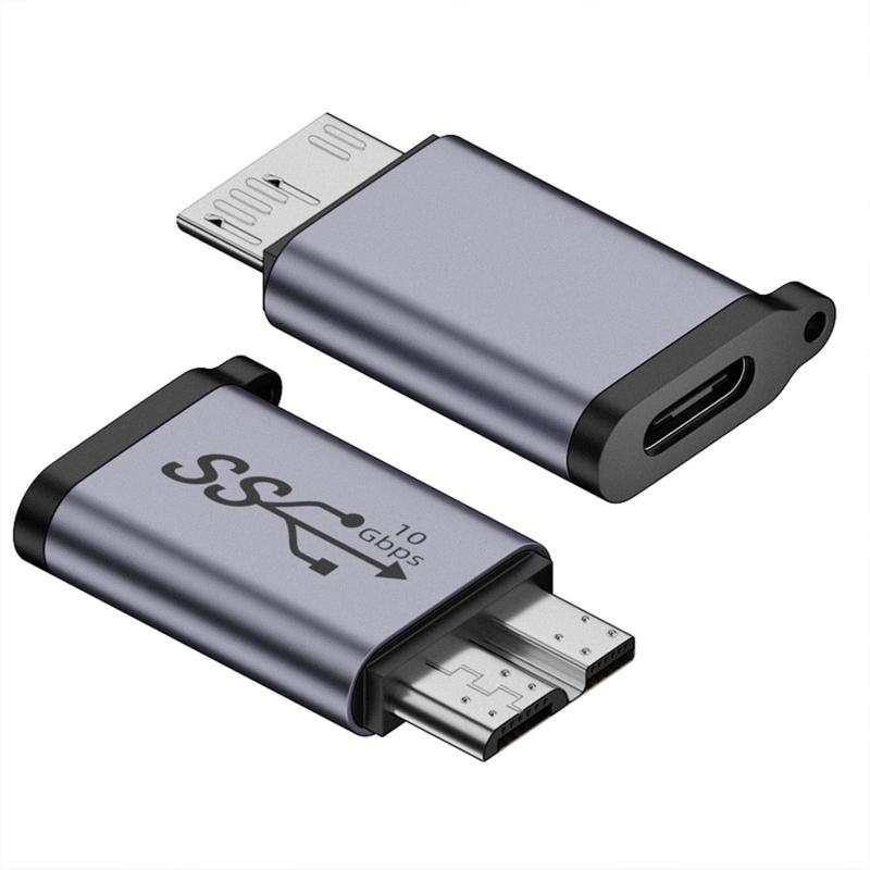 Micro B to Type C変換アダプター MicroB 3.0アダプタ(オス)to (メス) 10Gbps データ転送 Macbook/HDD外付けハードドライブ SSD G-alaxy S5 Note3 などのMicro Bデバイ...