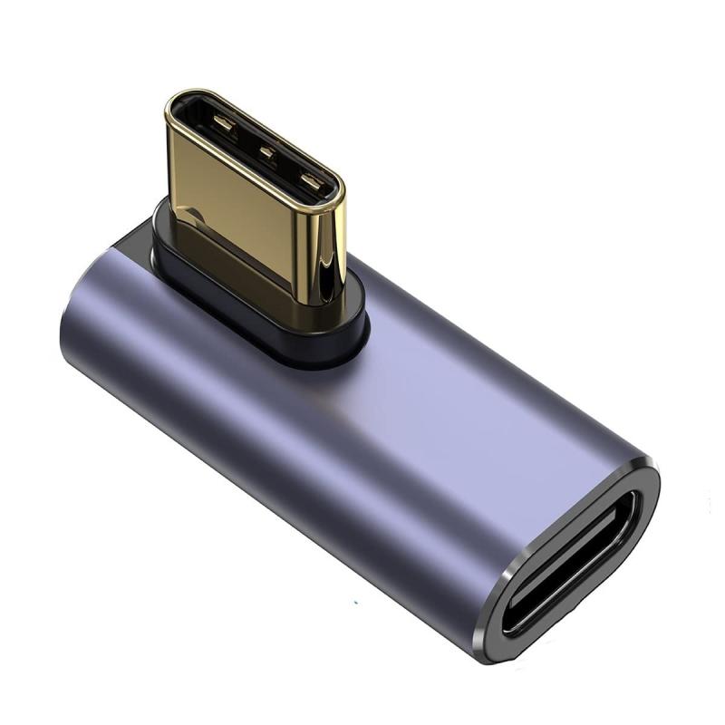 タイプC L字 USB C 変換アダプタ Type Cオスメス 90度 40Gbps高速転送 5A急速充電100W 8K@60Hz映像出力 wuernine