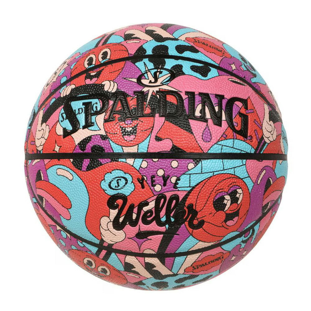 SPALDING 78-171J イェイェ・ウェラー カラー ザ コート 7号球 合成皮革 ●素材：合成皮革 ●サイズ：7号球 ●生産国：ベトナム ●バスケをする楽しさとエネルギーを表現したエネルギッシュでカラフルなアートの合成皮革バスケッ...