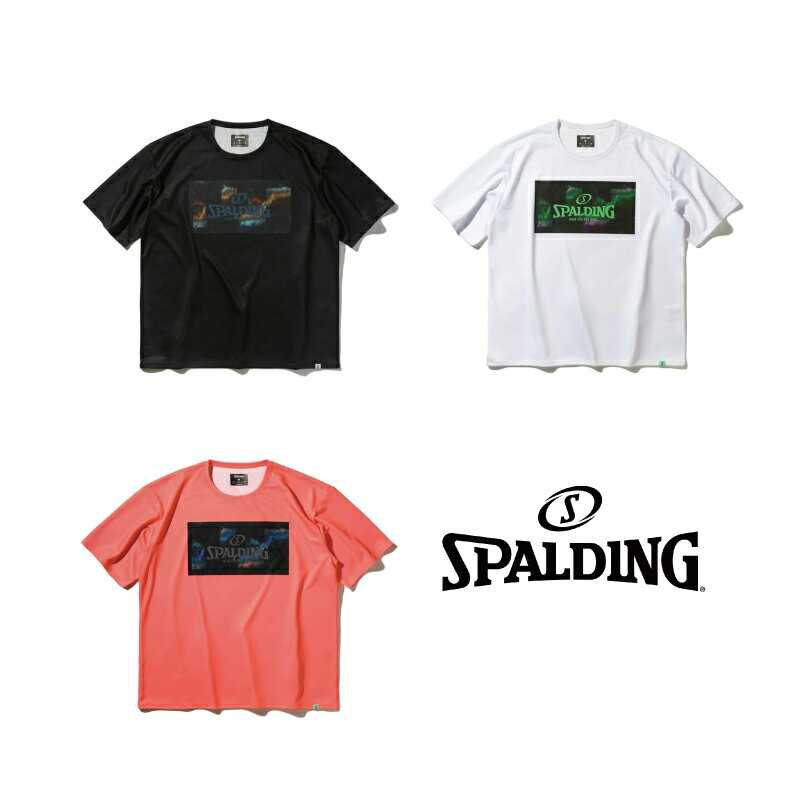SMT25009 SPALDING Tシャツ バイオマーブル ロゴ ●素材：ポリエステル100％ ●サイズ：XXS、XS、S、M、L、XL、XXL、3XL ●カラー展開：ホワイト、ブラック、コーラル ●原産国：中国 ●機能：吸水速乾,UVカ...