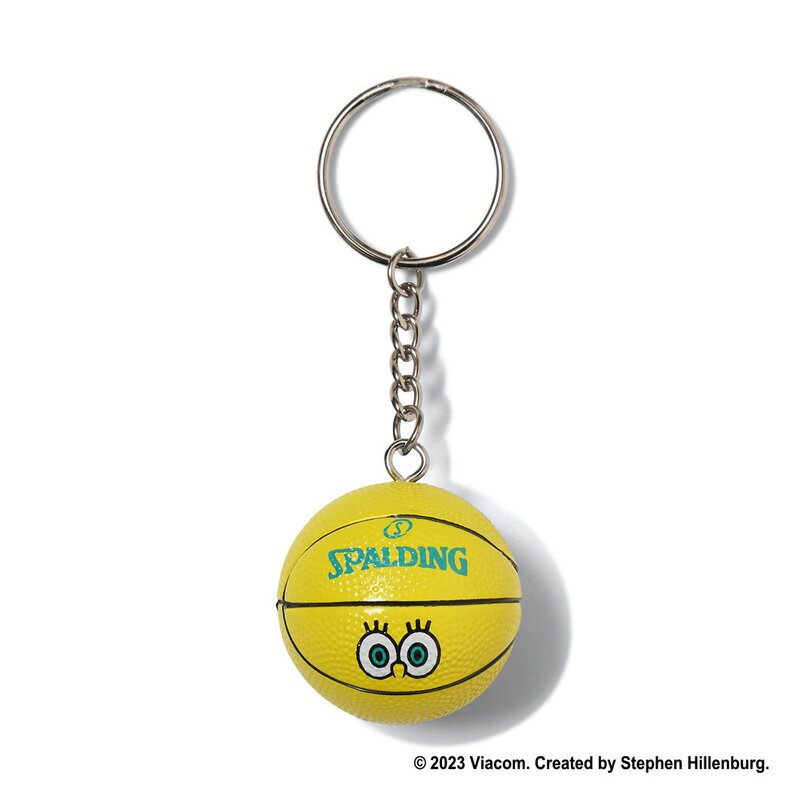 ●サイズ：直径3.8? ●スポンジ・ボブの顔がプリントされたバスケットボール型キーチェーン。
