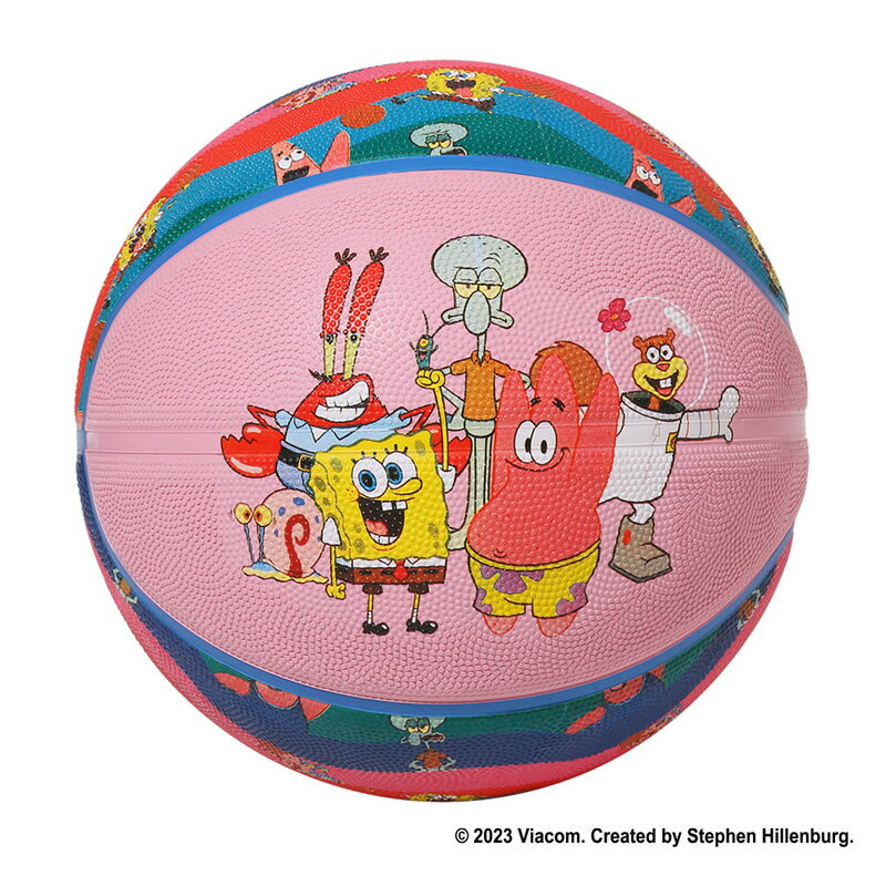 ●サイズ：5号球 ●素材：ラバー ●スポンジ ●ボブと仲間たちがカラフルなウェーブに乗ったポップなパターンのラバーボール ●アウトドアでのプレーに適した耐久性に優れるラバーを使用。