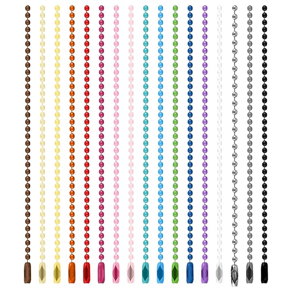 ボールチェーンネックレス 100個 カラフルなメタルハンギングチェーン メタルボールチェーン コネクター付き 2.4mm アイアンボールチェーンキーチェーン DIYネックレス ジュエリー製作 吊り下げオーナメント クラフトボールビーズキーホ...