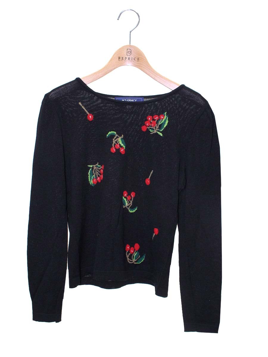 管理番号 ITT96JTBTJMY ブランド エムズグレイシー カテゴリー ニット/セーター 性別タイプ レディース カラー ブラック系 表記サイズ 38 実寸サイズ 総丈: 約50cm 肩幅: 約35cm 身幅: 約42cm 袖丈: 約5...