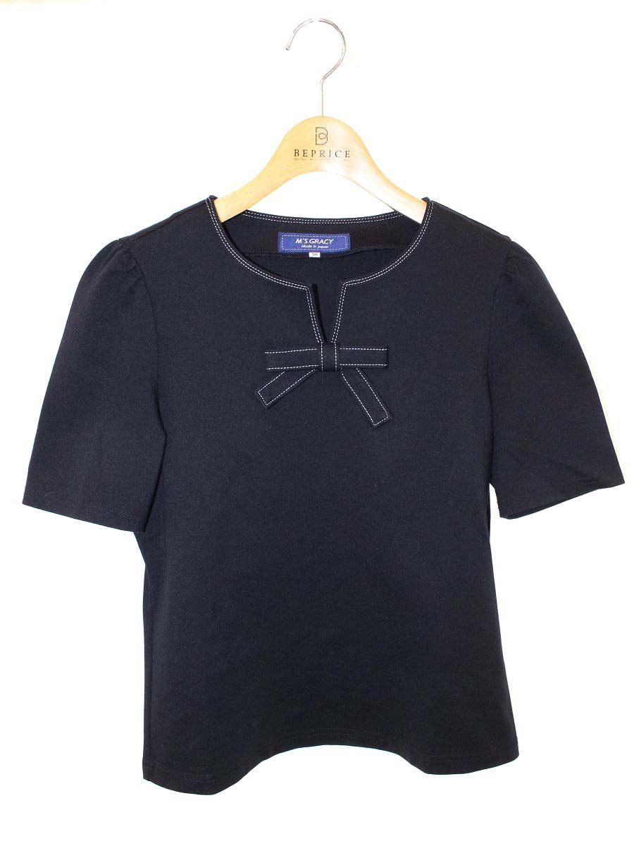 管理番号 IT26P7Y26Q50 ブランド エムズグレイシー カテゴリー Tシャツ/カットソー 性別タイプ レディース カラー ネイビー系 表記サイズ 38 実寸サイズ 総丈: 約53.5cm 肩幅: 約34cm 身幅: 約43cm 袖丈...