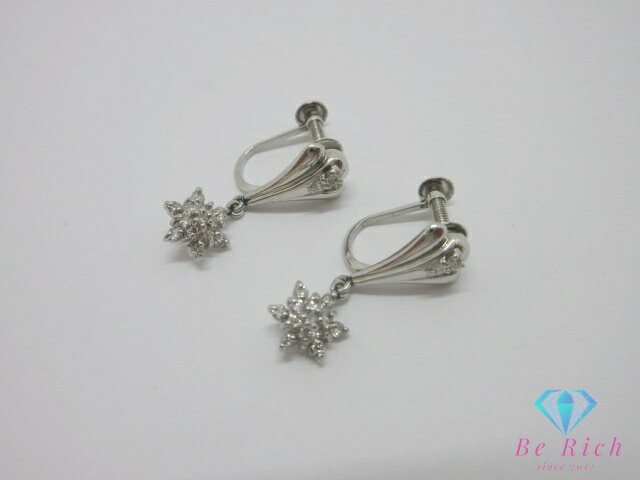 Pt900 プラチナ ダイヤモンド 付 デザイン イヤリング のご紹介です 商品名 　Pt900 ダイヤモンド 付 　デザイン イヤリング カラー 　シルバー サイズ 　モチーフ約W0.7cm×H2.0cm 重量 　総重量：約3.26g 【...