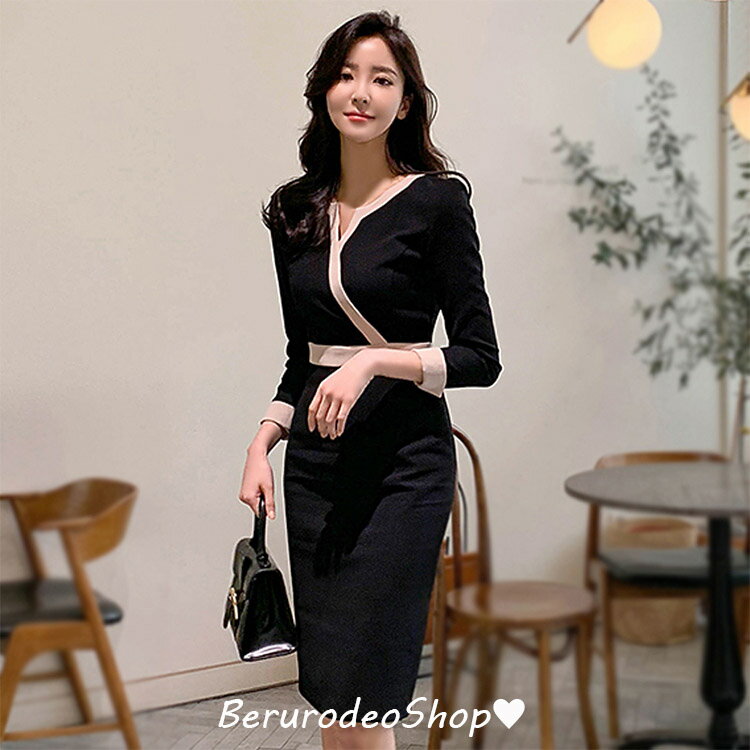 素材 ポリエステル カラー ブラック 伸縮性 あり 裏地 あり サイズ S　着丈98　肩幅34　バスト84　ウエスト68　ヒップ90　袖丈58 M　着丈99　肩幅35　バスト88　ウエスト72　ヒップ94　袖丈58.5 L　着丈100　肩幅...