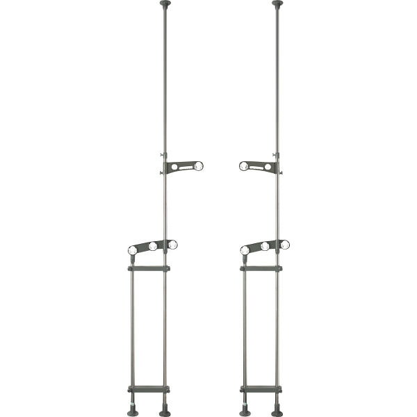 ●バネの力で天井・床に圧着取付け風通しが良いWポ-ル仕様で安定性がアップしふとんも干せます。取付け高さ3mまで対応専用竿受け(L)の調整範囲は約130〜180cm。 ■商品情報 ◇ブランド ◇サイズ ●現品約9×59×205〜300cm・本...