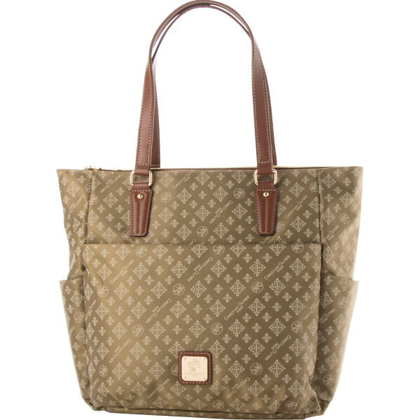 ●クリスチャンオリビエ定番のモノグラム柄、はっ水加工のA4サイズ対応のトートバッグ。前側のファスナーポケットは段ポケット仕様ですので正面からファスナーが見えない高級仕様、内部にも、ポケット、ペン挿しなど便利な機能がついています。後側は長財布...