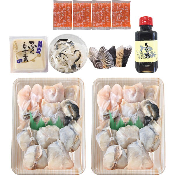 ●とらふくの身とアラをブツ切りにし、白子風味豊かなふく白子豆腐とセットにしました。残ったスープで味わう、ふく雑炊は絶品です。 ■商品情報 ◇ブランド ◇サイズ ◇材質 ◇内容 ●とらふぐちり(切身、アラ)300g×2、とらふぐ皮30g、ふぐ...