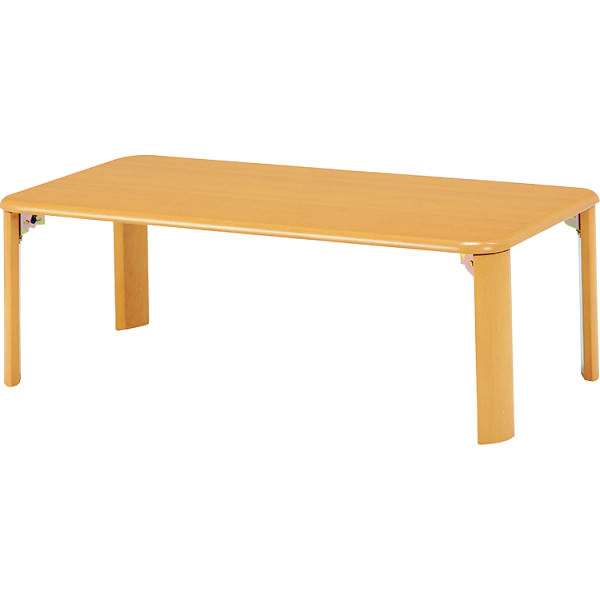 ●使わないときはすっきり収納できる、便利な折りたたみテーブル。 ■商品情報 ◇ブランド ◇サイズ ●現品約90×60×32cm・本体重量＝約9kg ◇材質 ●天板＝天然木化粧繊維板、脚部＝天然木 ◇内容 ●折り畳み時高さ＝約8cm●耐荷重＝...