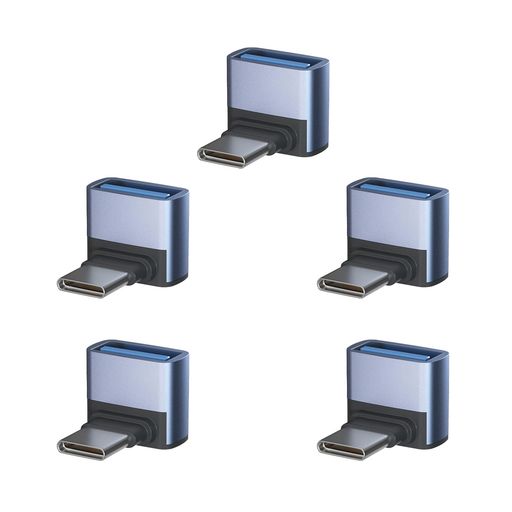 【USB-C&amp;USB3.1L型アダプター】人間工学に基づいたL型90度直角設計で、スペースを確保するだけでなく、ケーブルの挿入を容易にし、ケーブルの曲がりや断線を効果的に防ぎ、配置に便利です。USBポートの寿命を効果的に延ばします。...