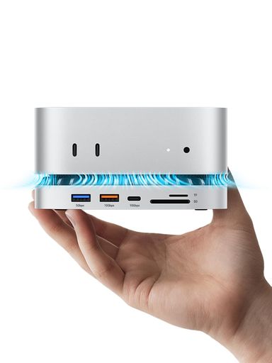 【2024年MacMiniM4/M4pro専属・512GBー4TB高規格SSD内蔵】2024年モデルの新型MacMiniと100%にマッチングし、10個のスロットを搭載したアルミニウム合金製の拡張ハブ登場!高級感のある頑丈なデザインで、Ma...