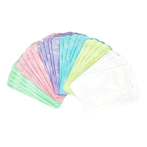 【商品仕様】 ジッパー付き袋 可愛い セット内容:チャック付き袋 カラフル x30枚セット(イエロー・パープル・ピンク・グリーン・ホワイト・ブルー x各10枚) サイズ:約9cmx約16cm カラー:イエロー・パープル・ピンク・グリーン・ホ...