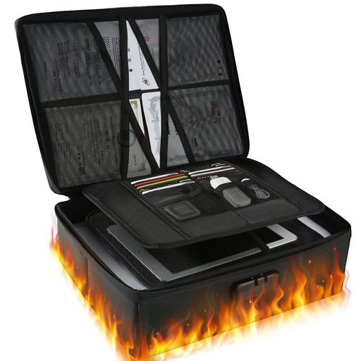 【ダブルプロテクション耐火x防水】万が一の事態に備える耐火バッグで、耐火性能は1200°Cまで認定されており、耐火バッグの外側には不燃生地のガラス繊維を使用します。火災が発生しても、大切な貴重品をしっかり守ります。さらに、止水ファスナーを採...