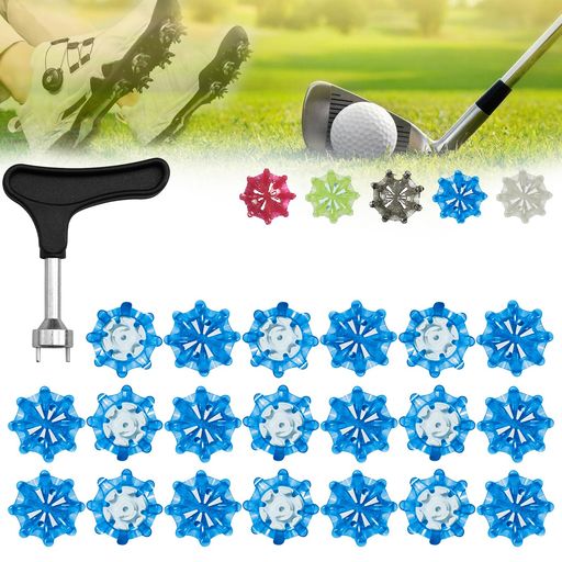 【製品内容】セットにはゴルフ用釘レンチ1個、サイズ:サイズ:2.7x1.2CM、重量:3.0g。が含まれています。ゴルフシューズスパイク20本。 【耐久性と耐摩耗性】ゴム材を採用しており、心地よい柔らかさと優れた衝撃吸収力、一般的のスパイク...