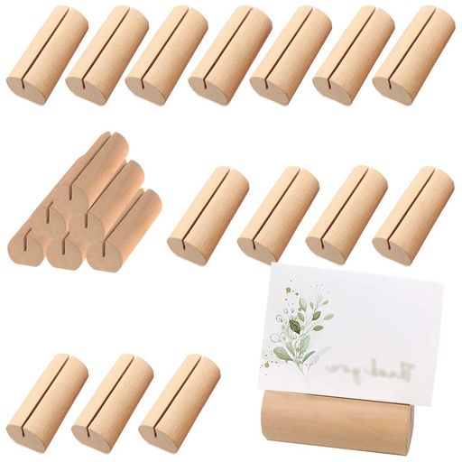 パッケージ内容:20個セット素材:木材カラー:木色 サイズ:約6cmx1.8cmx1.6cm円柱形 カードスタンド木製、シンプルで美しく自然な風物詩の木製メモクリップ、耐久性に優れ。 使い勝手が良い。基盤はあなたの机のテーブルかオフィスのテ...