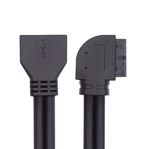 USB2.0バージョンよりも10倍高速な最大5Gbpsの超高速 同時に双方向のデータ送信をサポートします 20ピン/19ピンUSB3.0マザーボードまたはホスト用。 アングルUSB3.020Pin19Pinオス-メス延長5Gbpsケーブル9...