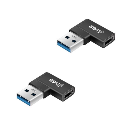 【L型USBTypeC&amp;USB変換アダプタ】90度直角設計で、人間工学に基づいたケーブルの抜き差しが便利になります、スペースを確保するだけでなく、また、ケーブルの折り曲げ及び断線を有効的に防止できます。 【10Gbps高速伝送&am...