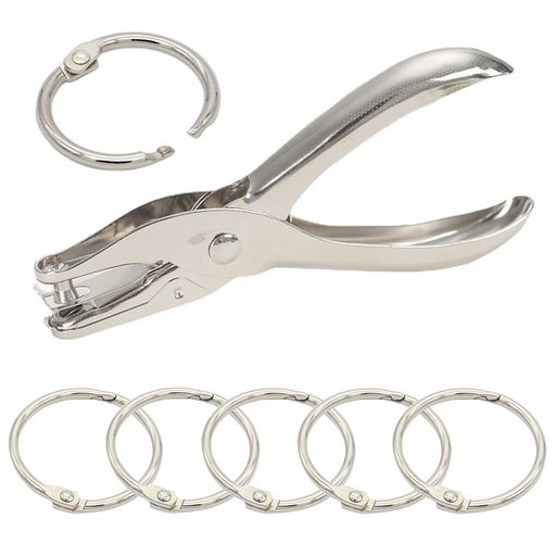 【実用的な組み合わせ】穴あけパンチとバインダーリングの完璧な組み合わせ、アイデア次第で様々なシーンで活躍可能です!単語帳・学習カード・カレンダー・アルバム・システム手帳などいろいろ作れます。 【ポータブル穴あけパンチ】(1)A4用紙を一度に...