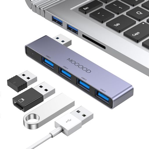 【USB拡張】このUSBハブは、1つのUSBポートを4つのUSBデータポートに変換します。ノートブックPCのポートが少ない問題を解決し、HDD間でデータを共有する問題を解決し、重複した抜き差しに別れを告げる。 【プラグアンドプレイ】ソフトウ...